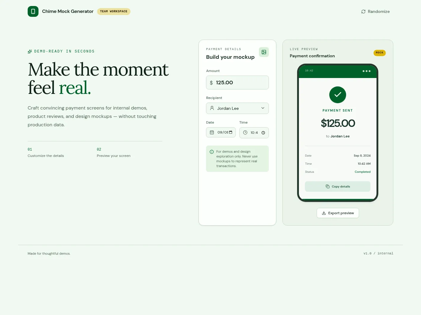 Chime Screen Generator