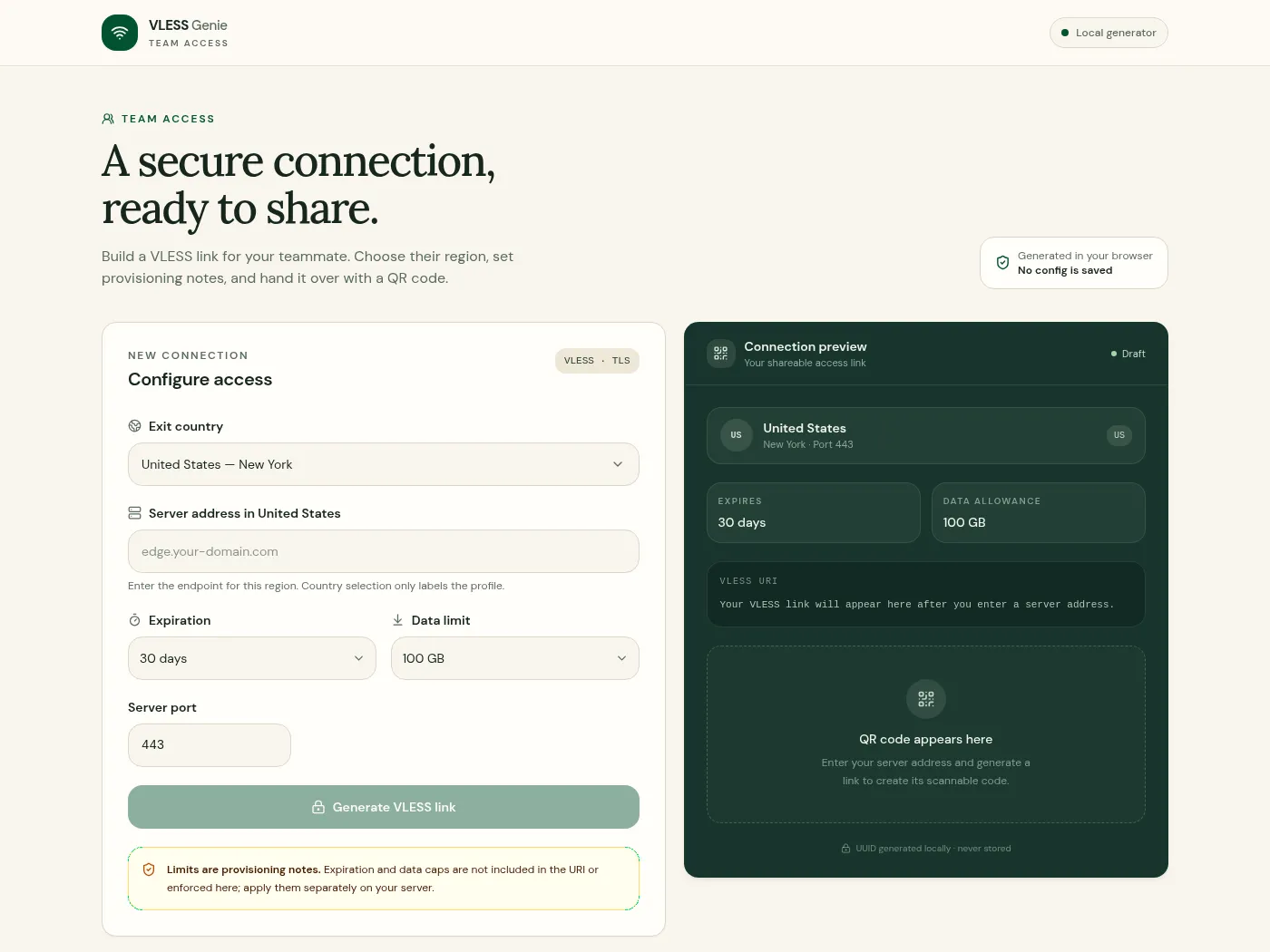 VLESS Config Genie