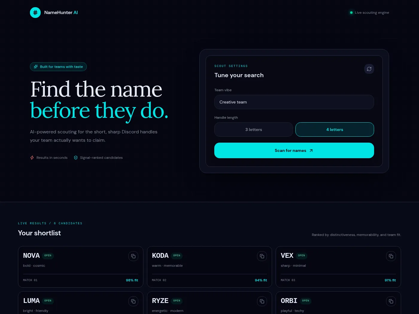 NameHunter AI