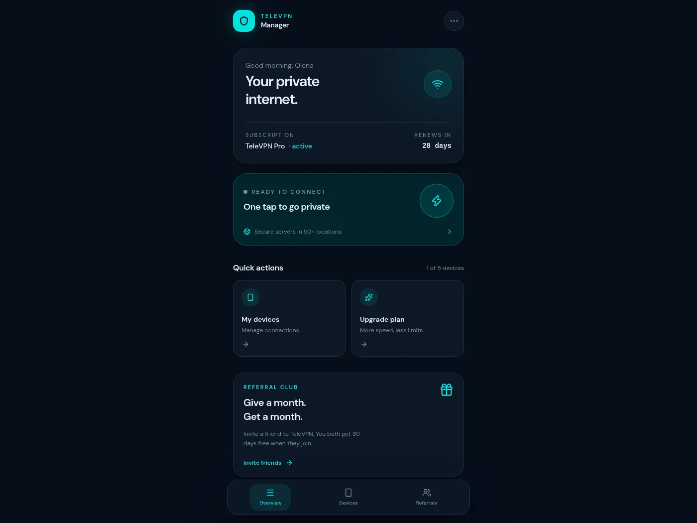 TeleVPN Manager