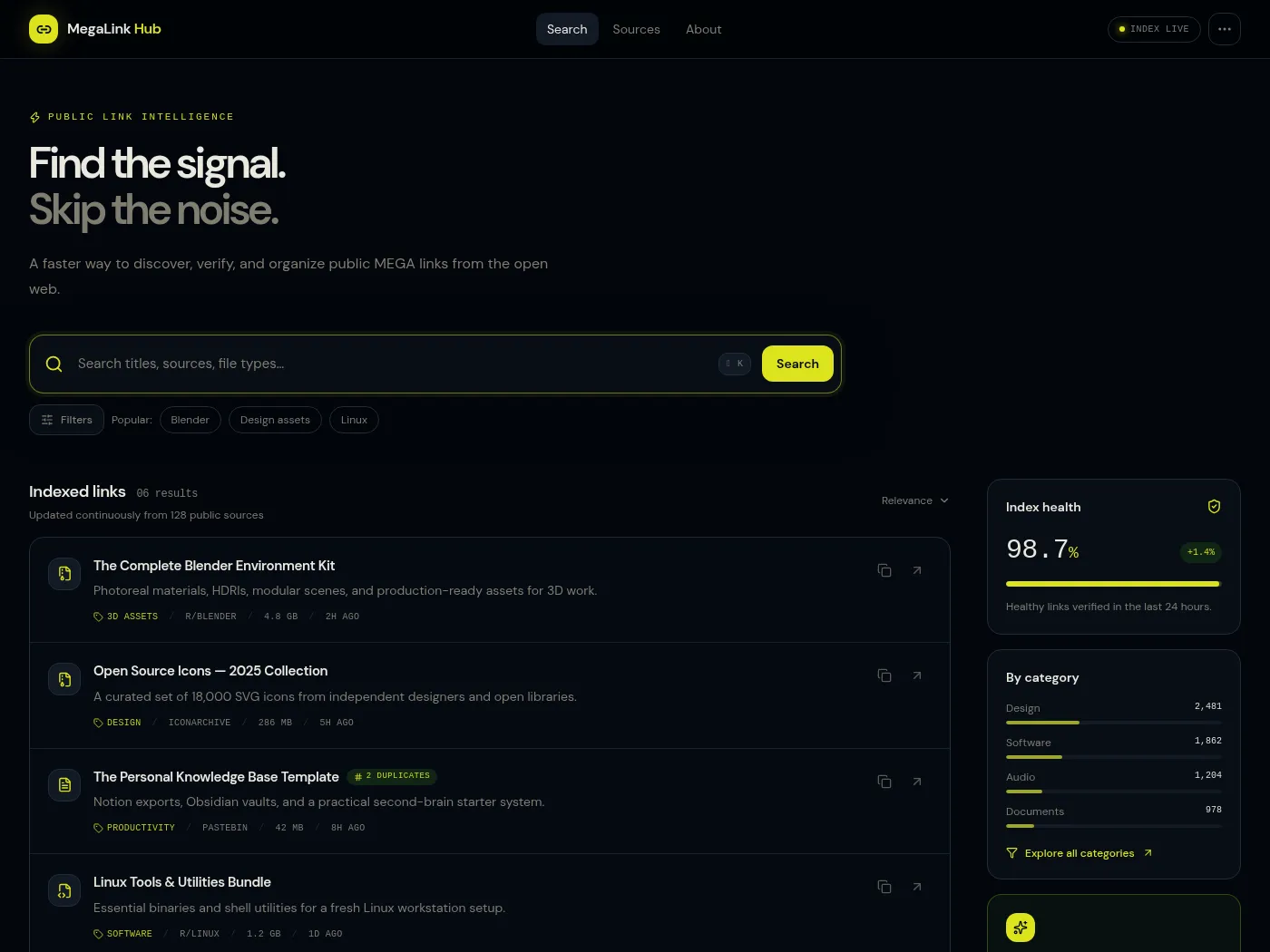 MegaLink Search Hub