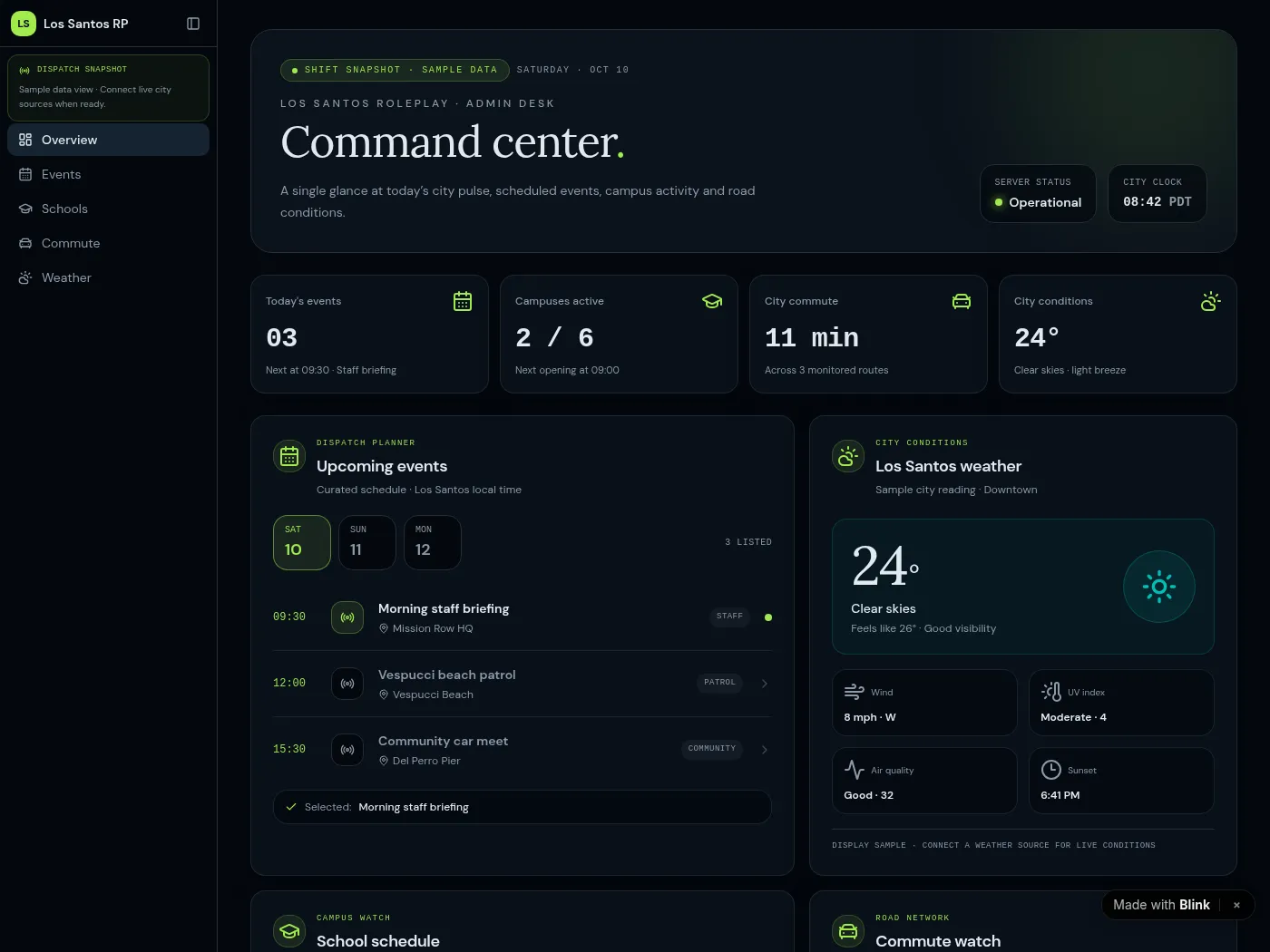 Neon Admin Dashboard