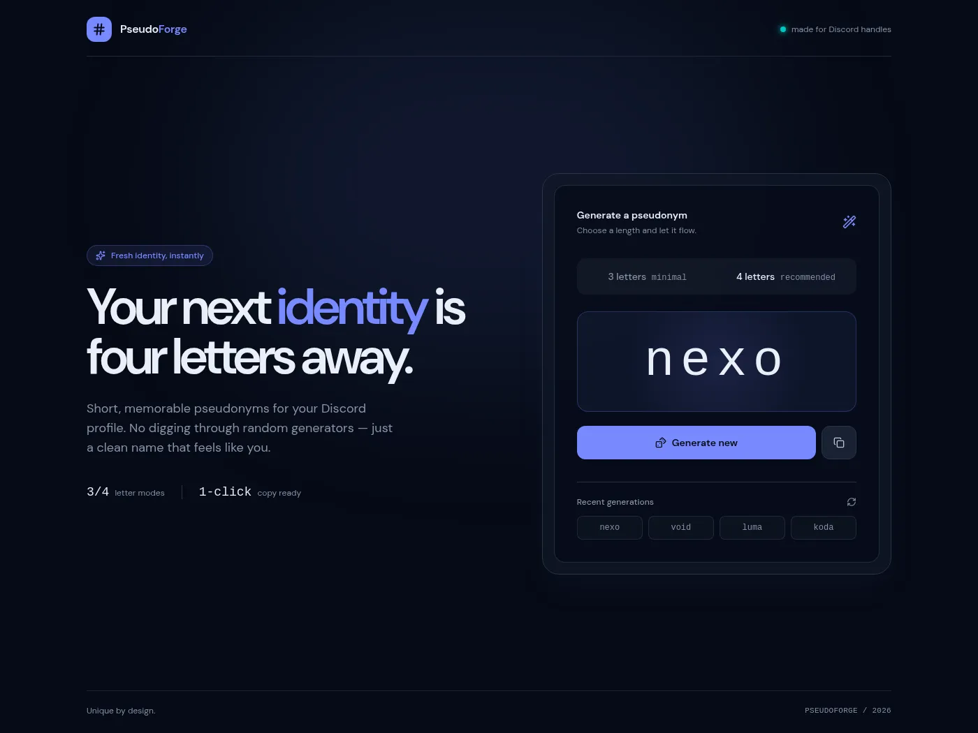 Discord Pseudo Generator
