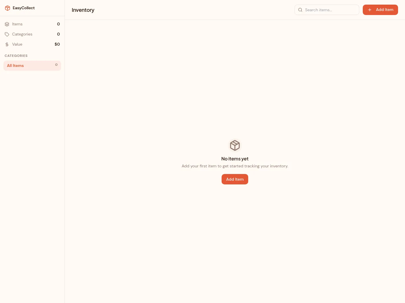 EasyCollect Inventory