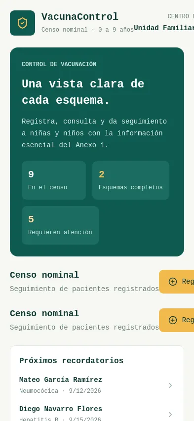 VacunaControl Mobile