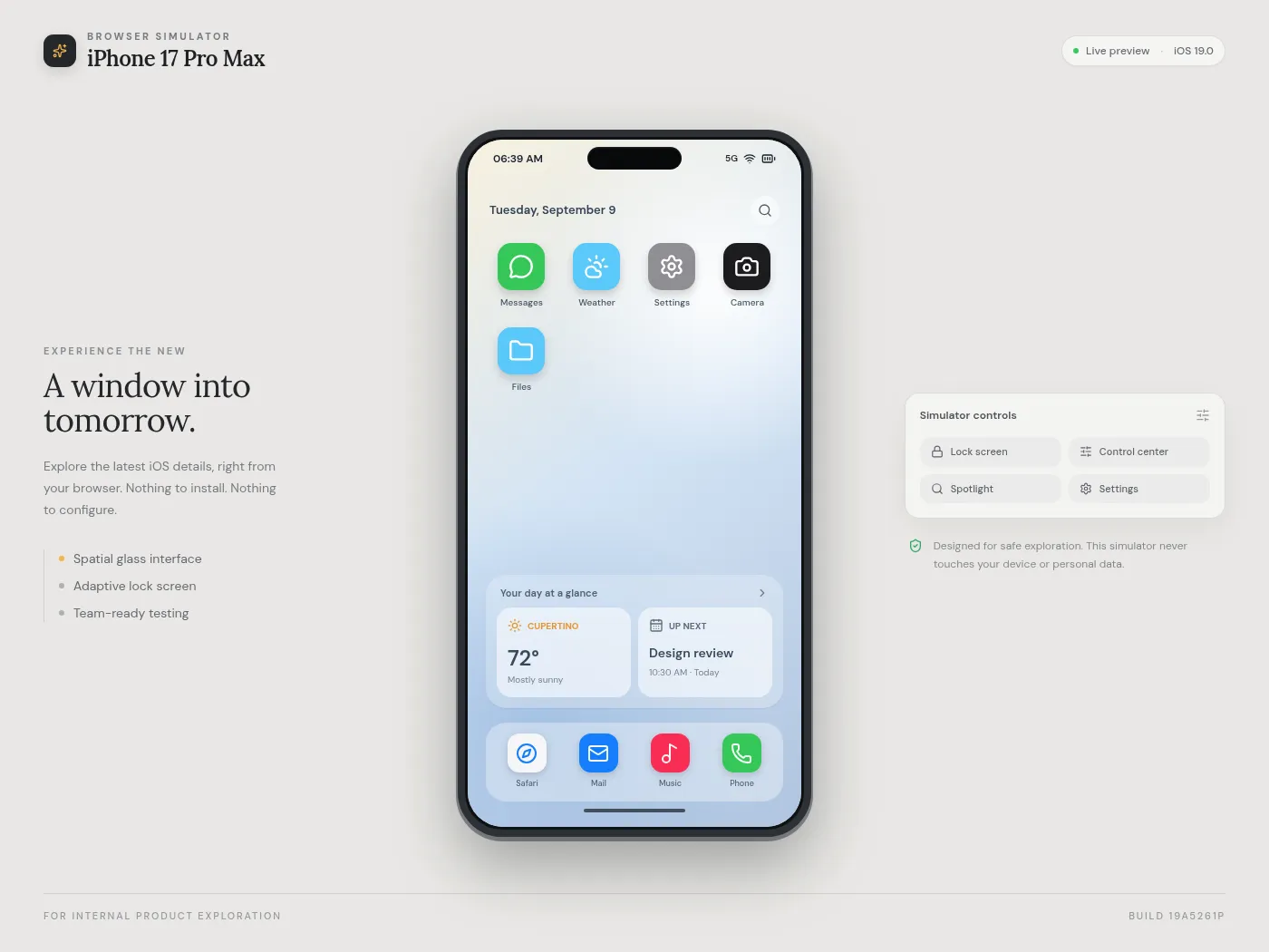 iPhone 17 Pro Max Simulator