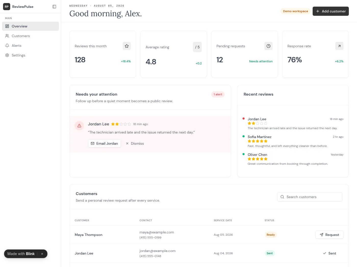 ReviewPulse Dashboard