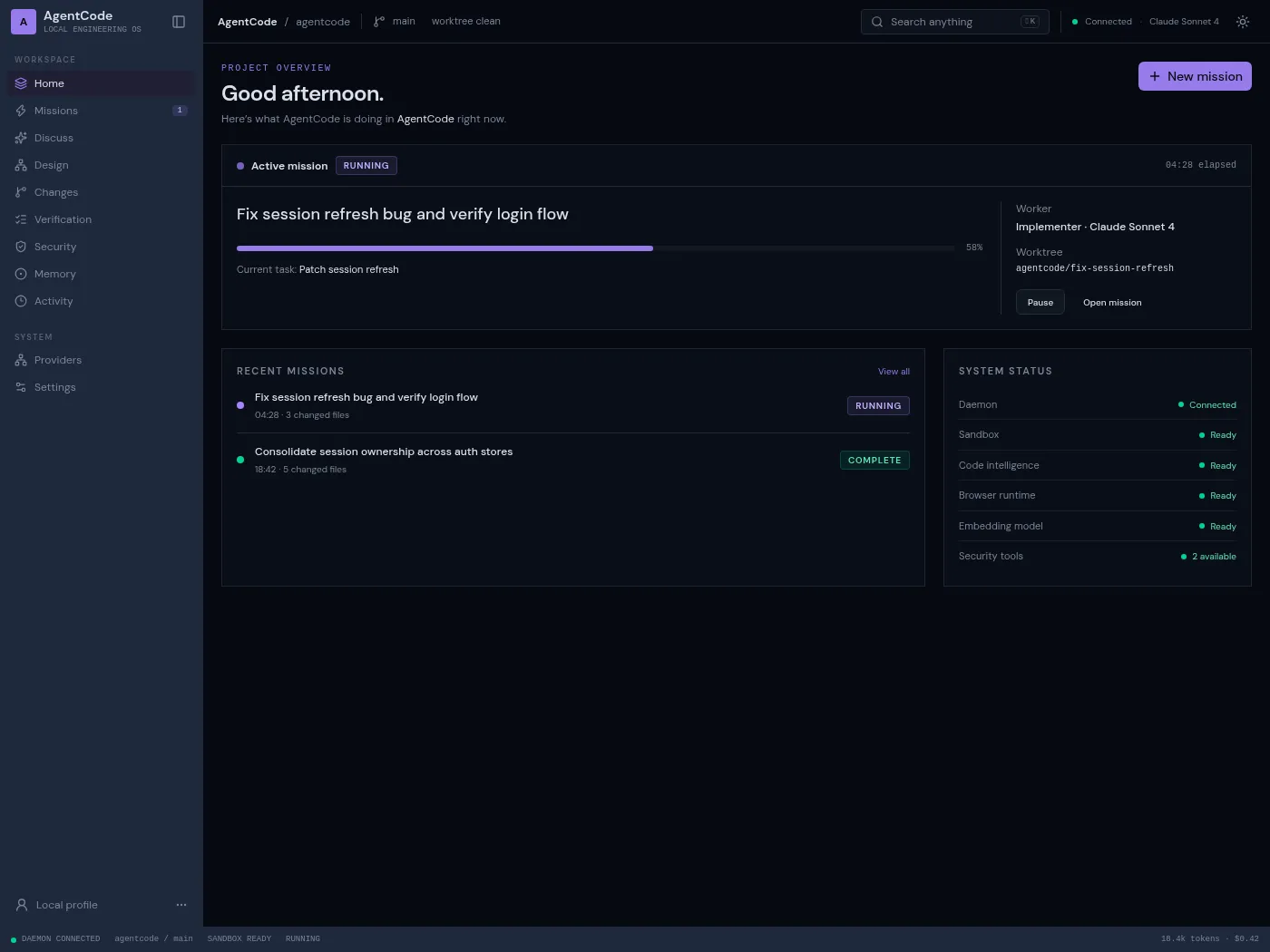 AgentCode Desktop Shell