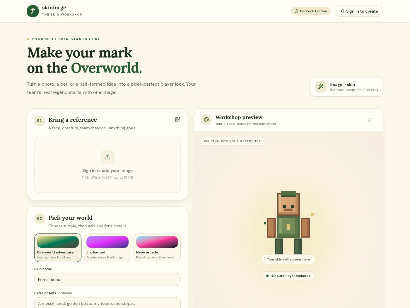 AI Minecraft Skin Maker