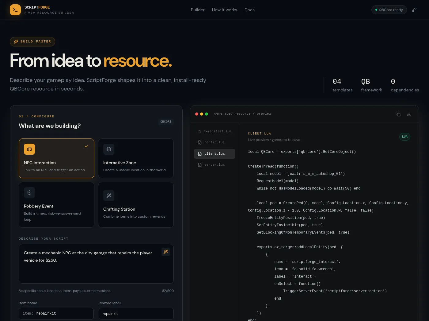 FiveM Script Builder