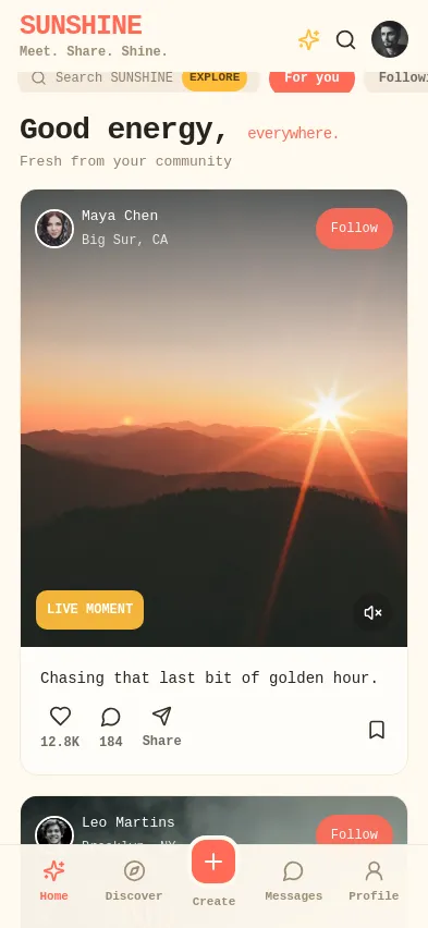 SUNSHINE Social App