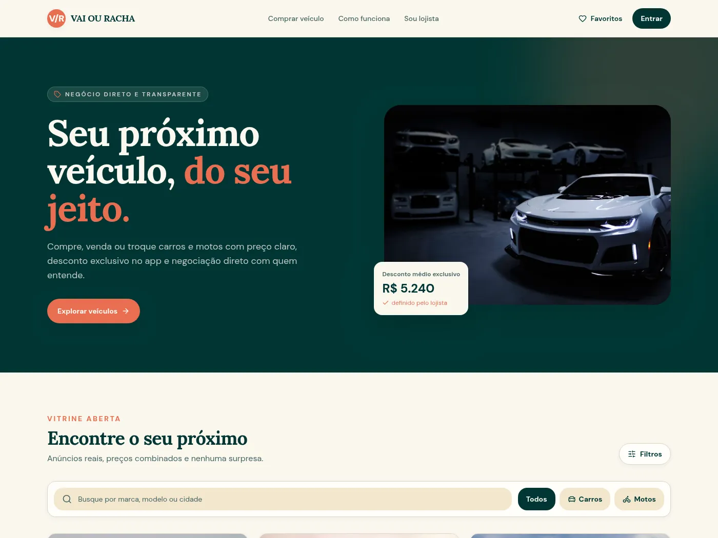 Vai ou Racha Marketplace