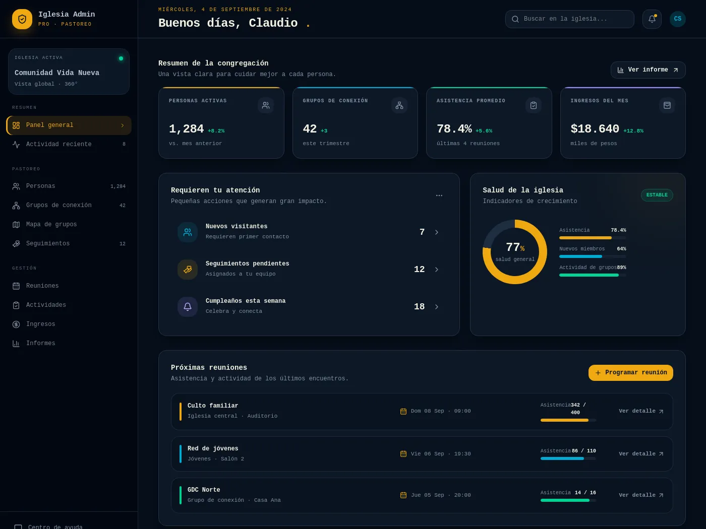 Iglesia Admin Pro