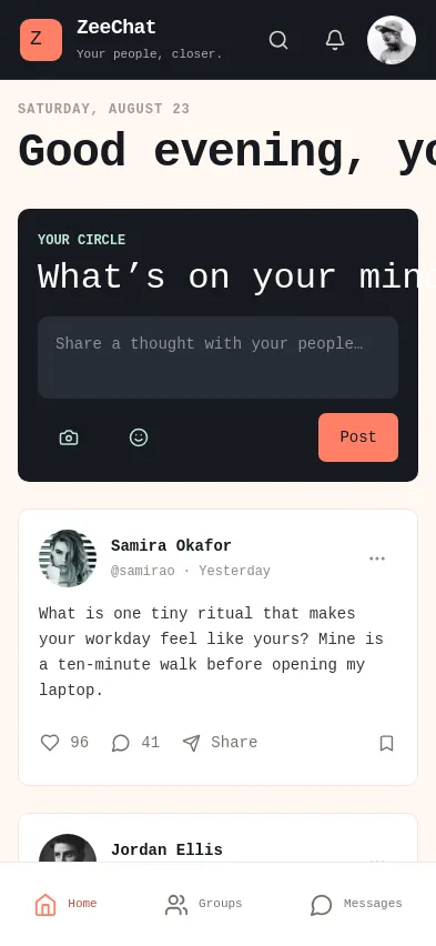 ZeeChat Social Network