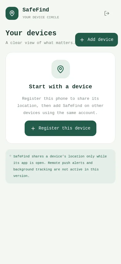 SafeFind Device Tracker