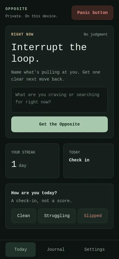Opposite Recovery App