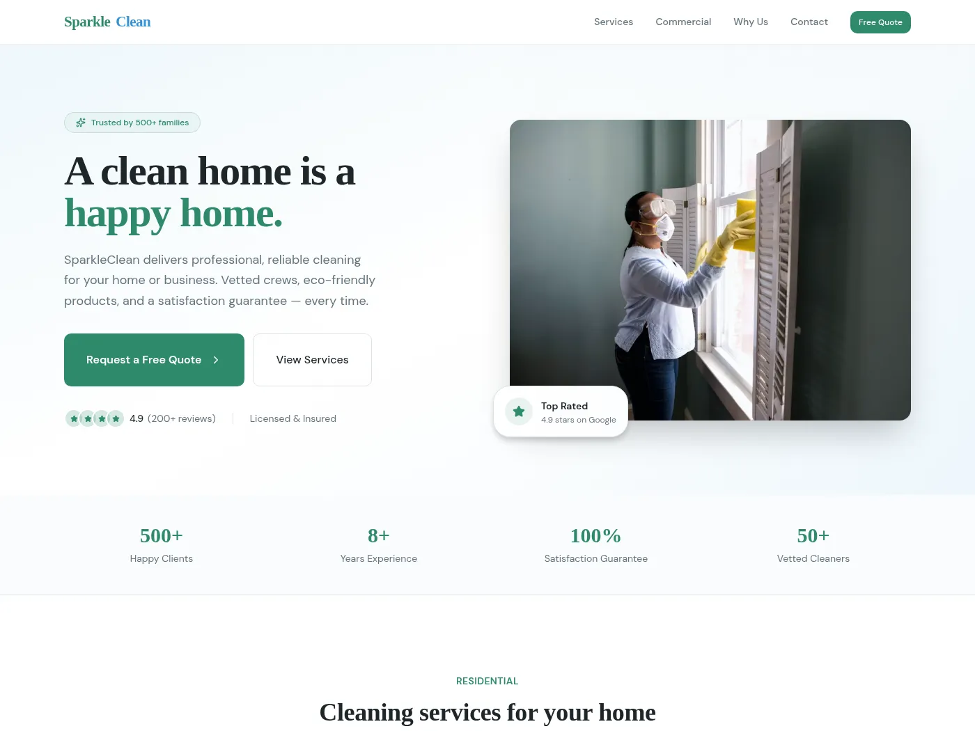 SparkleClean Website