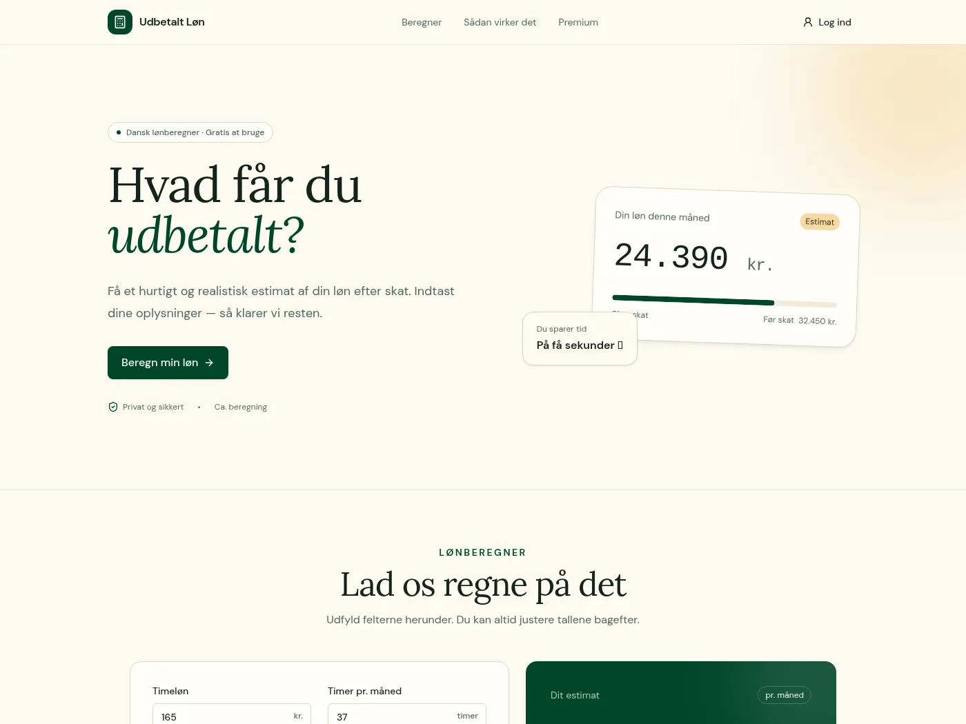 Udbetalt Løn Beregner
