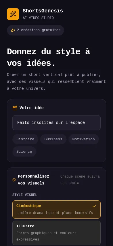 ShortsGenesis AI