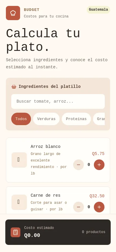 Budget Catering Calculator