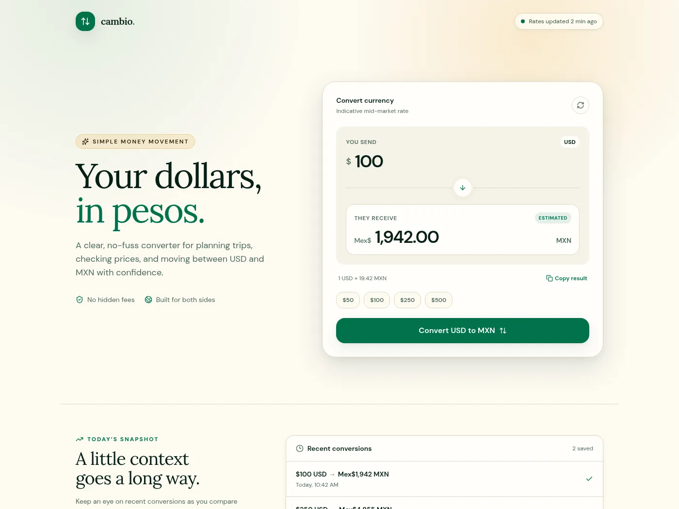 USD to MXN Converter