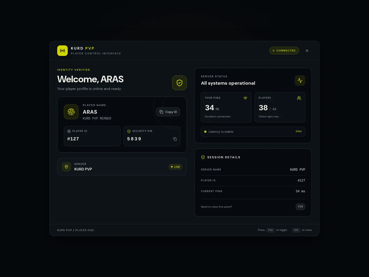 KURD PVP FiveM Dashboard