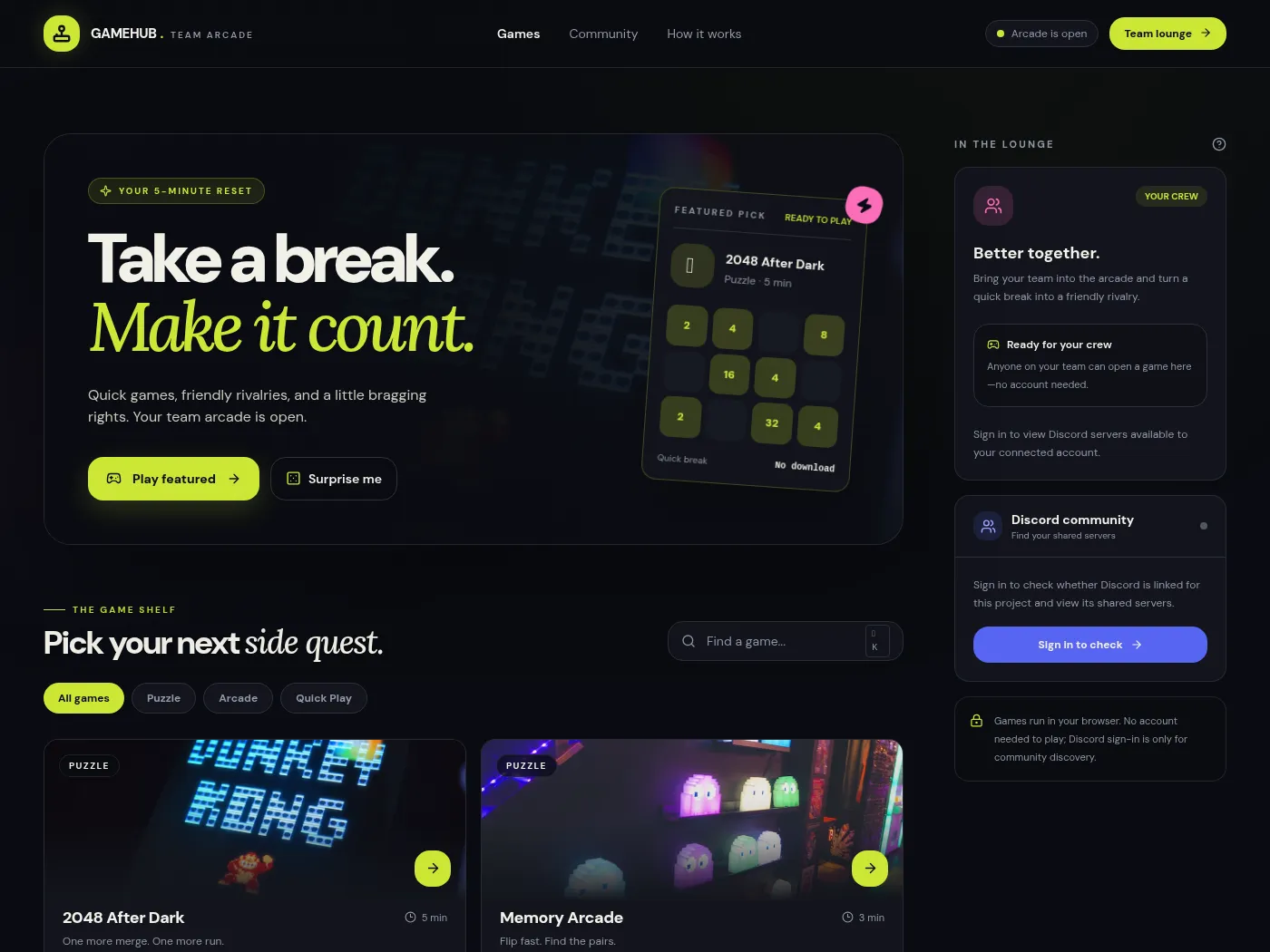 GameHub Portal