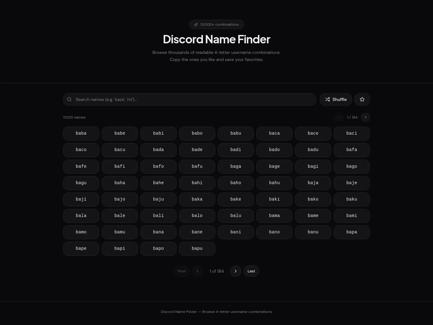 Discord Name Finder