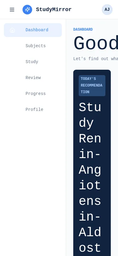 StudyMirror AI Study App