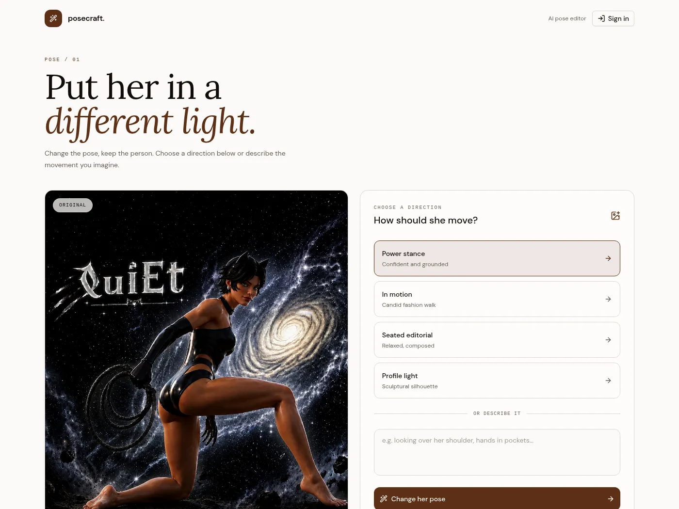 Pose Changer Web App
