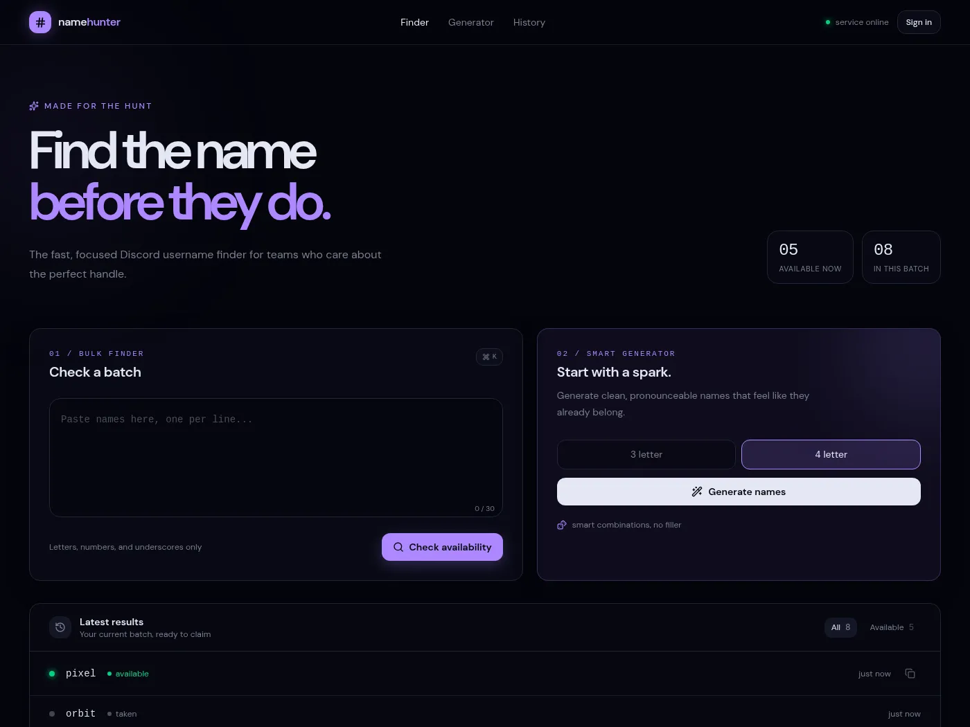 Discord Name Hunter