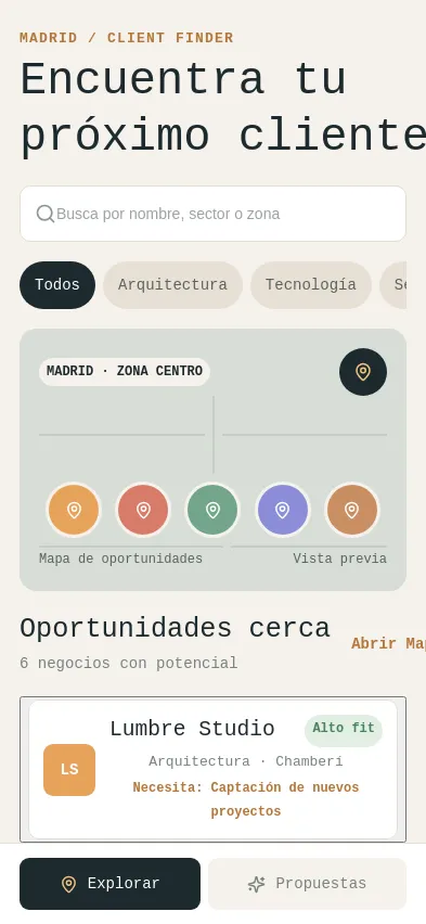 Madrid Client Finder