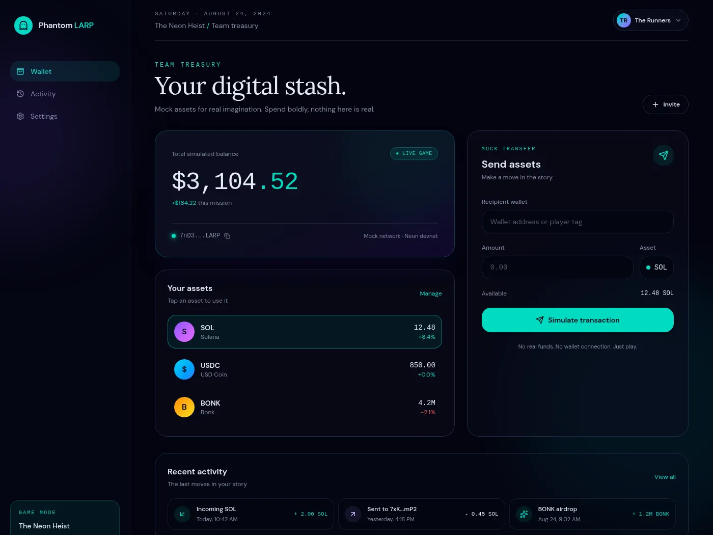 Phantom Wallet LARP Sim