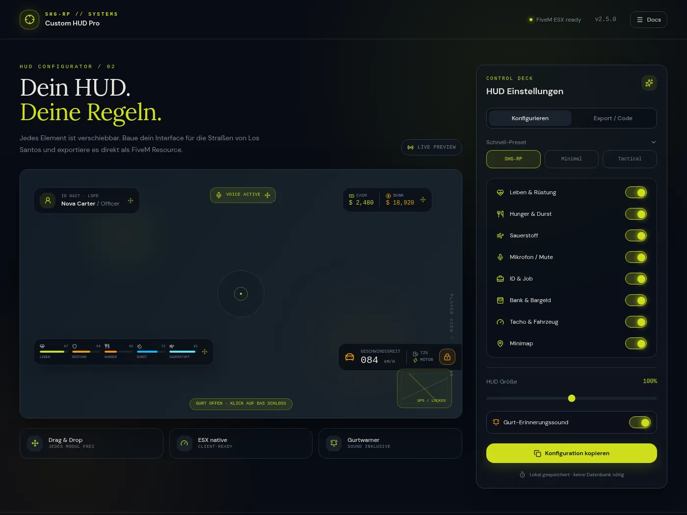 FiveM Custom HUD Pro
