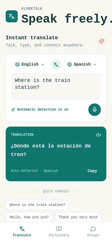 GlobeTalk Translator