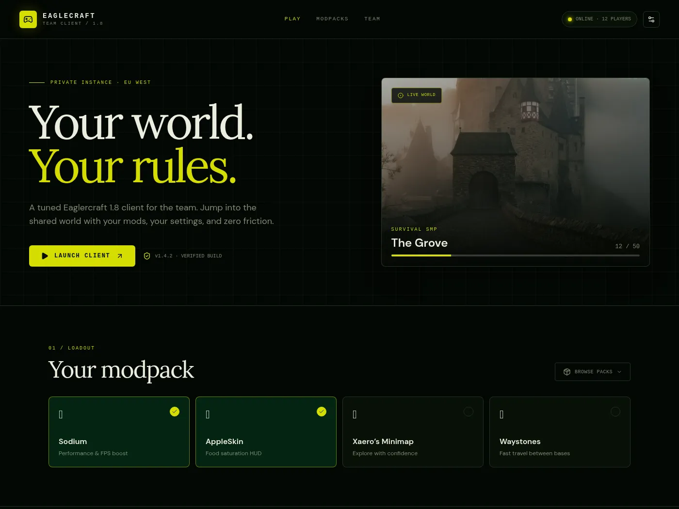 Eaglercraft Modded Web Client