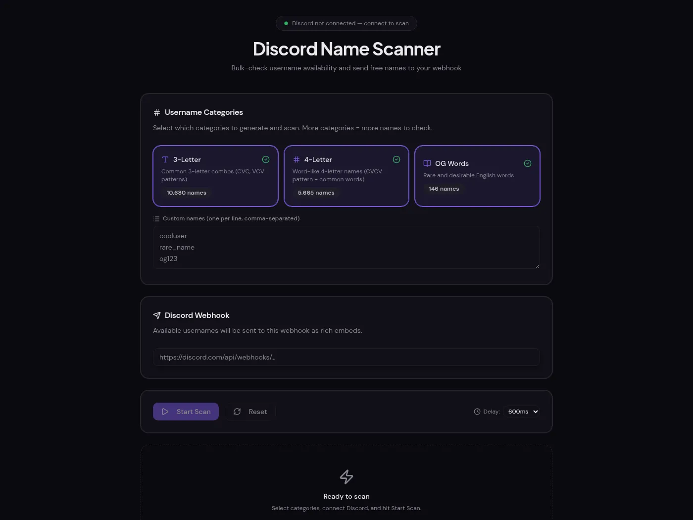 Discord Name Scanner