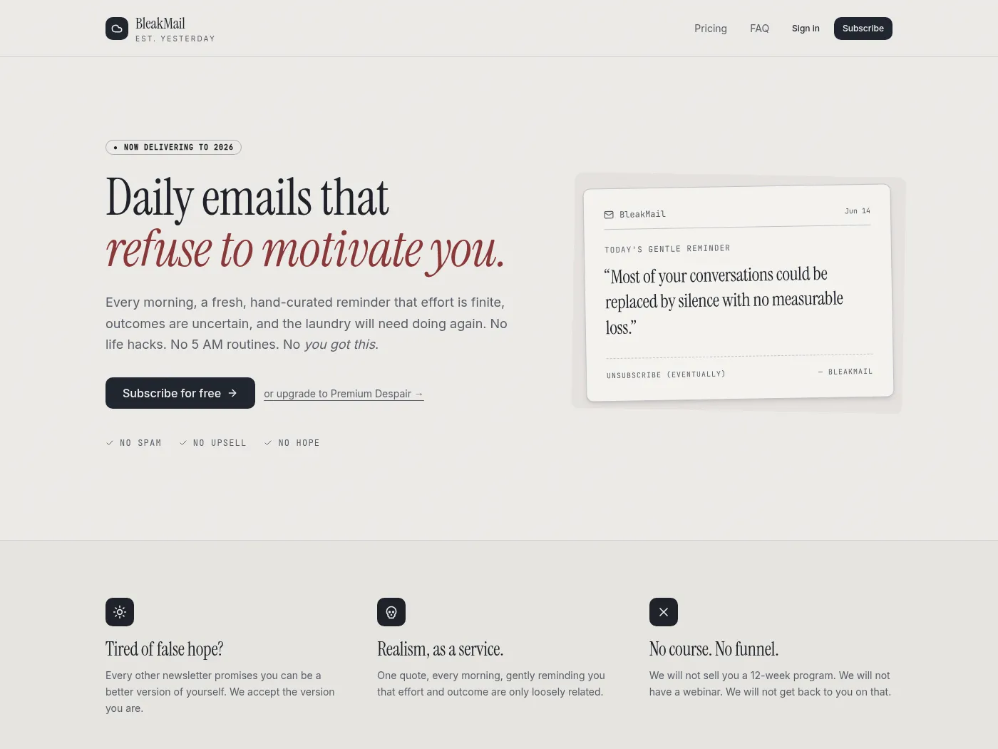 BleakMail Quotes Service