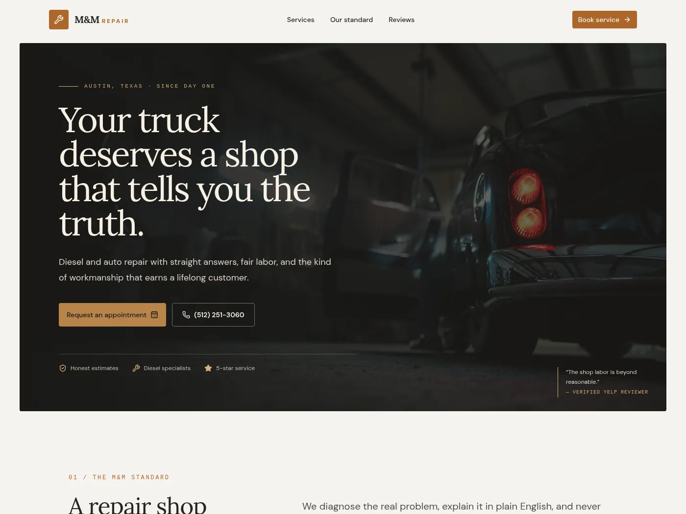 M&M Repair Booking Site