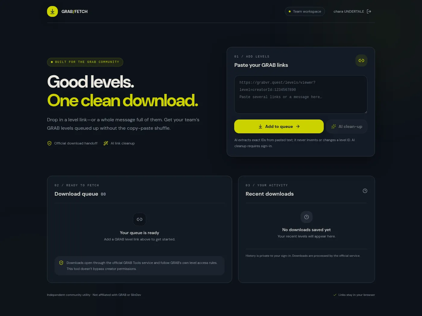 GrabVR Level Fetcher