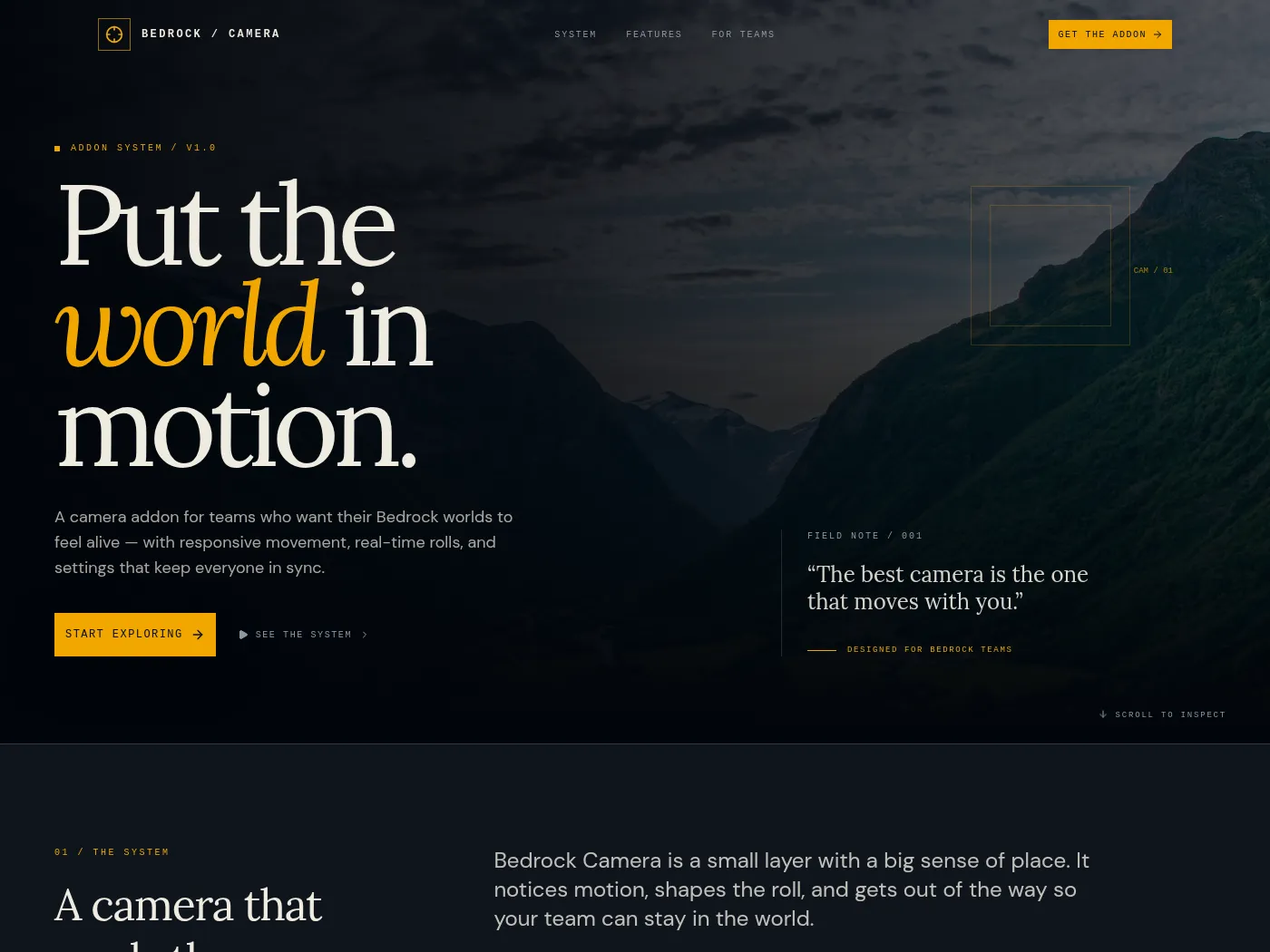Bedrock Camera Extension