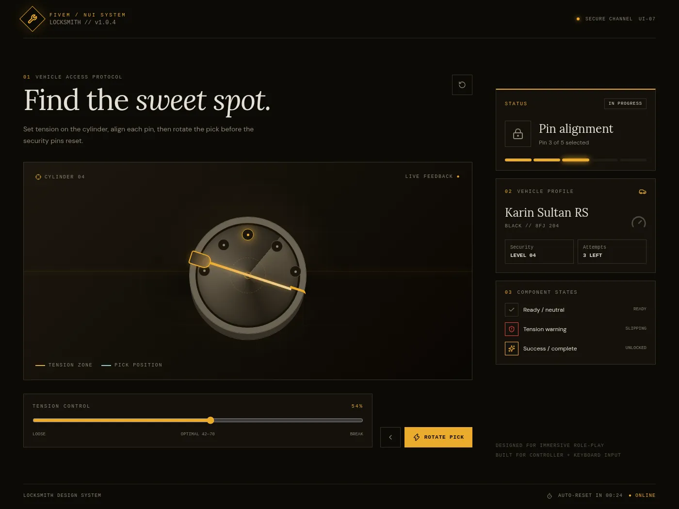 Lockpick 3D UI Kit