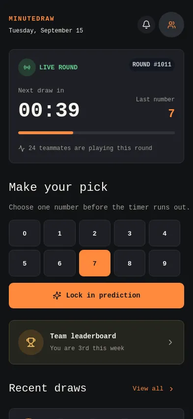MinuteDraw Predictor