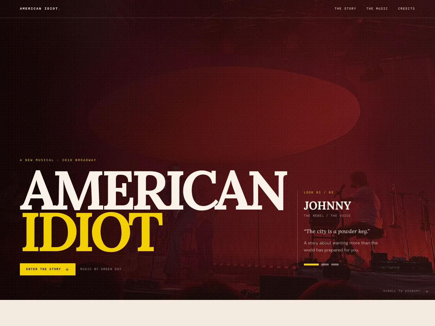 American Idiot Broadway Site