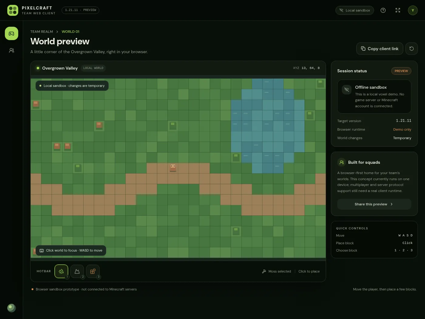 PixelCraft Web Client
