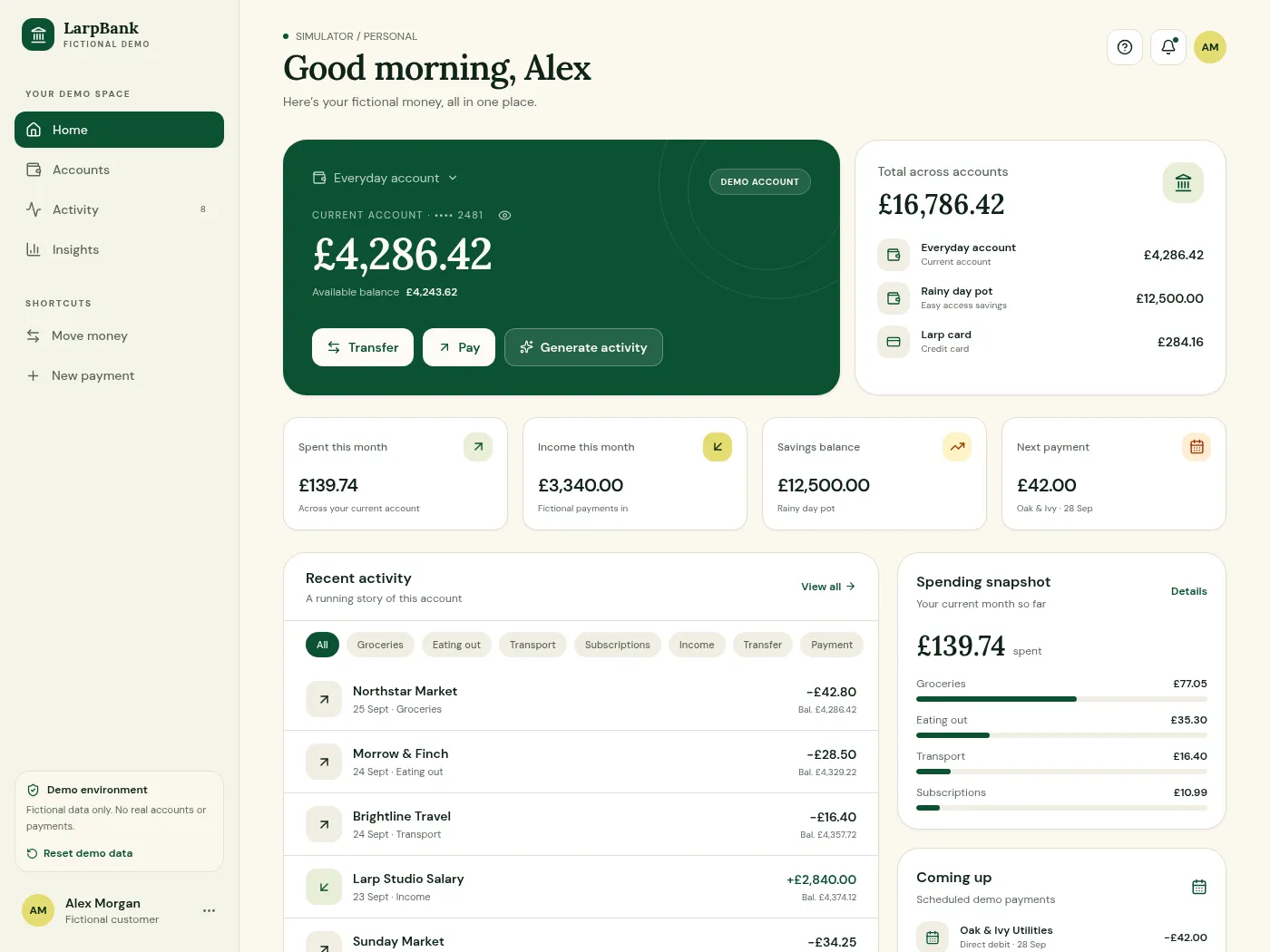 LarpBank Banking Simulator