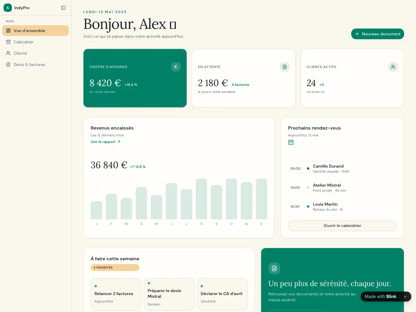 IndyPro Dashboard