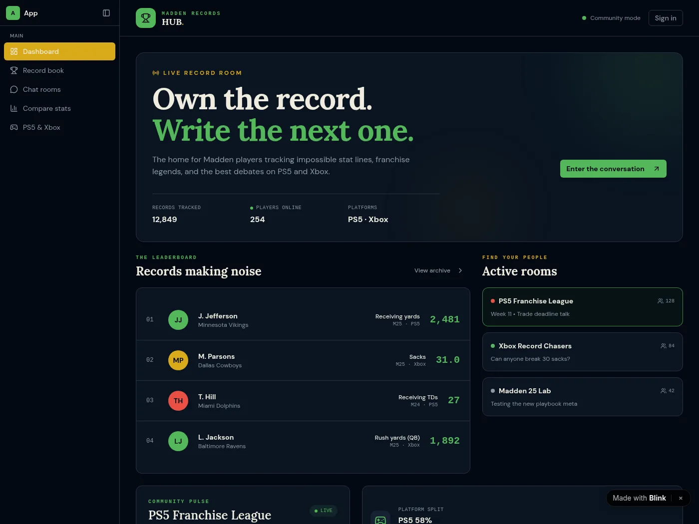Madden Records Hub