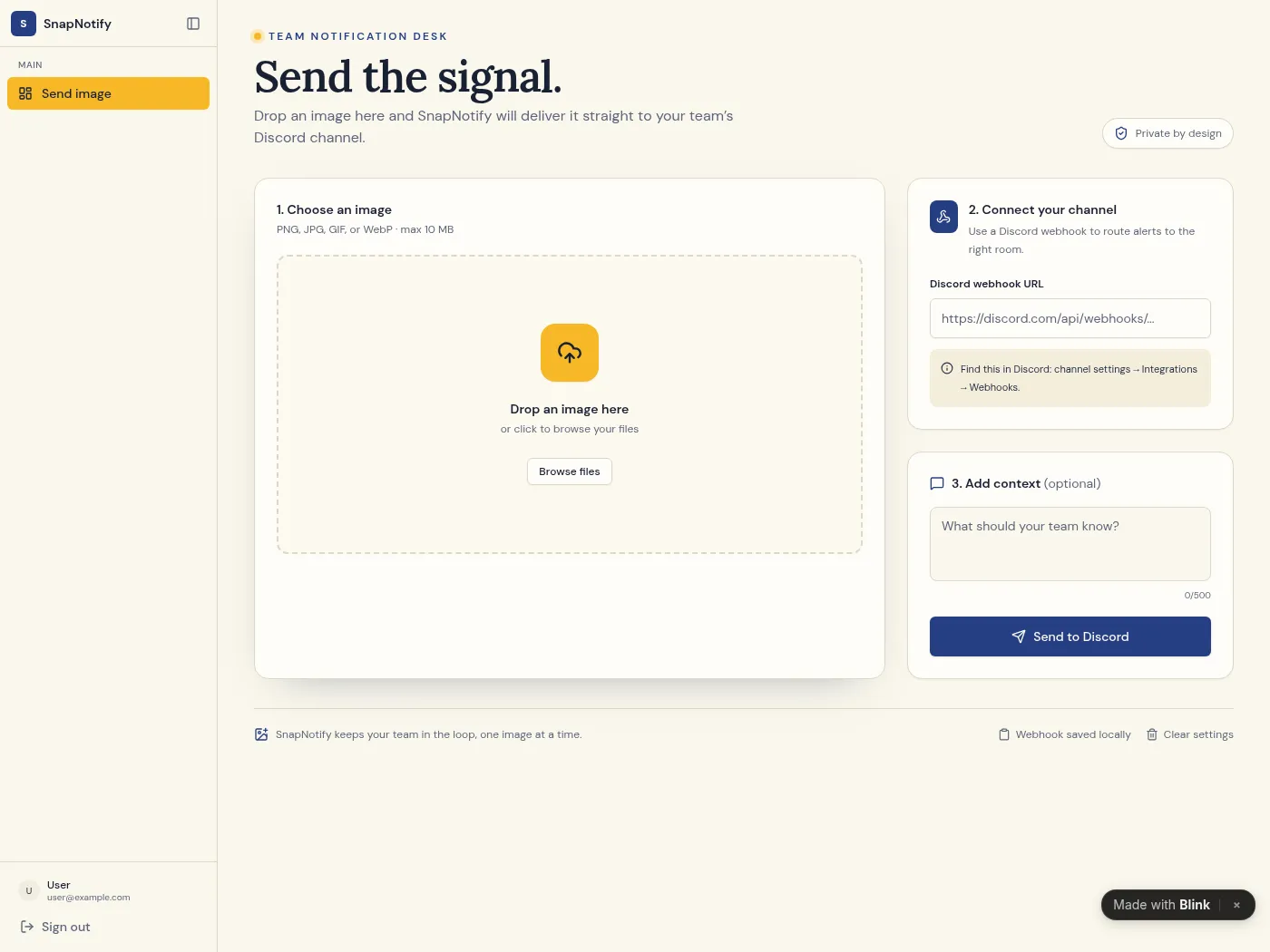 SnapNotify Dashboard