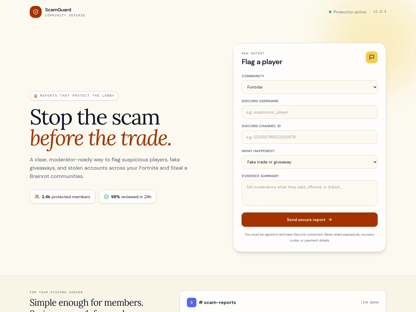 ScamGuard Discord Bot